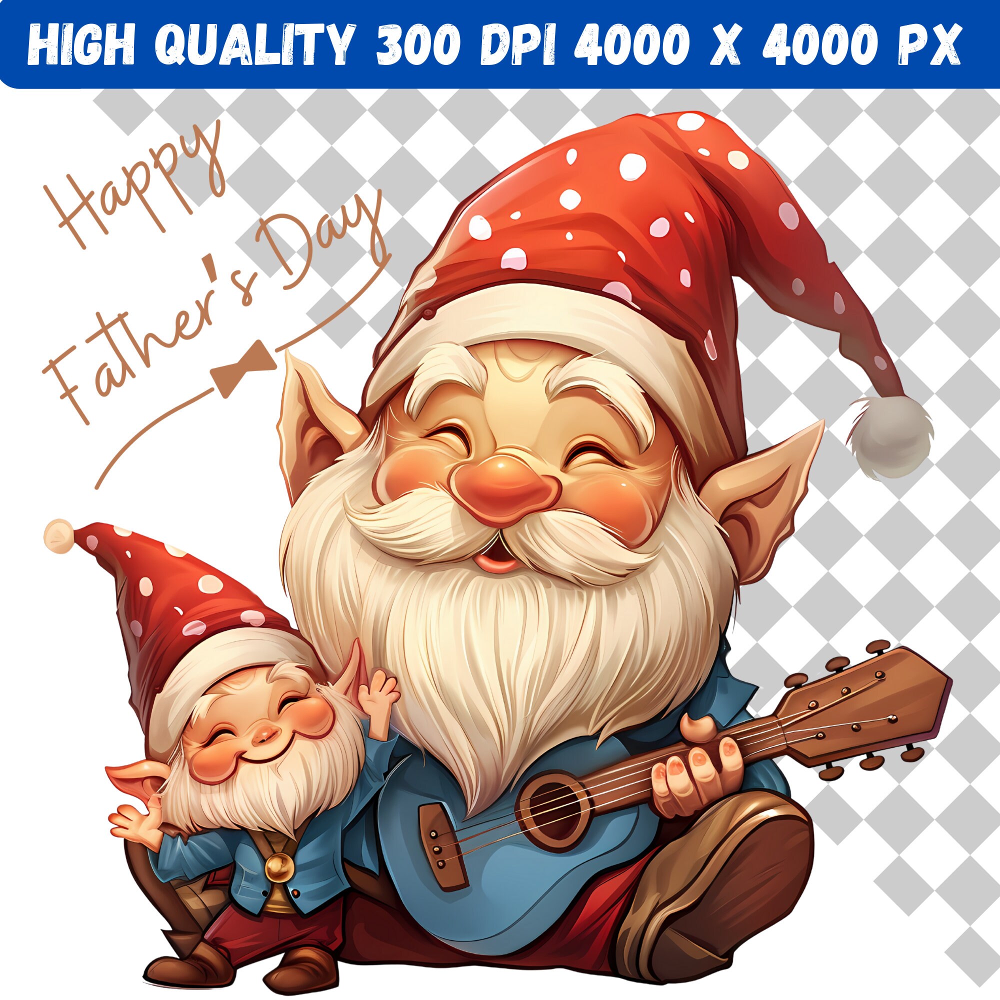 Watercolor Father's Day Gnomes Clipart, Gnome Sublimation Dad Son PNG ...