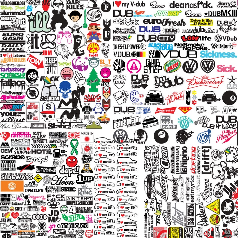 Calcomanías adhesivas JDM para accesorios de automóvil, vinilo o ...