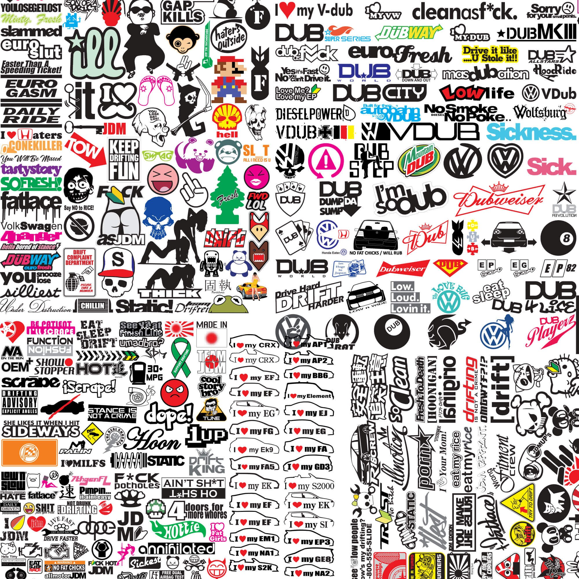 JDM Decal Stikers for Car Accessories Vinyl or Print Tshirt, Fully EPS ...