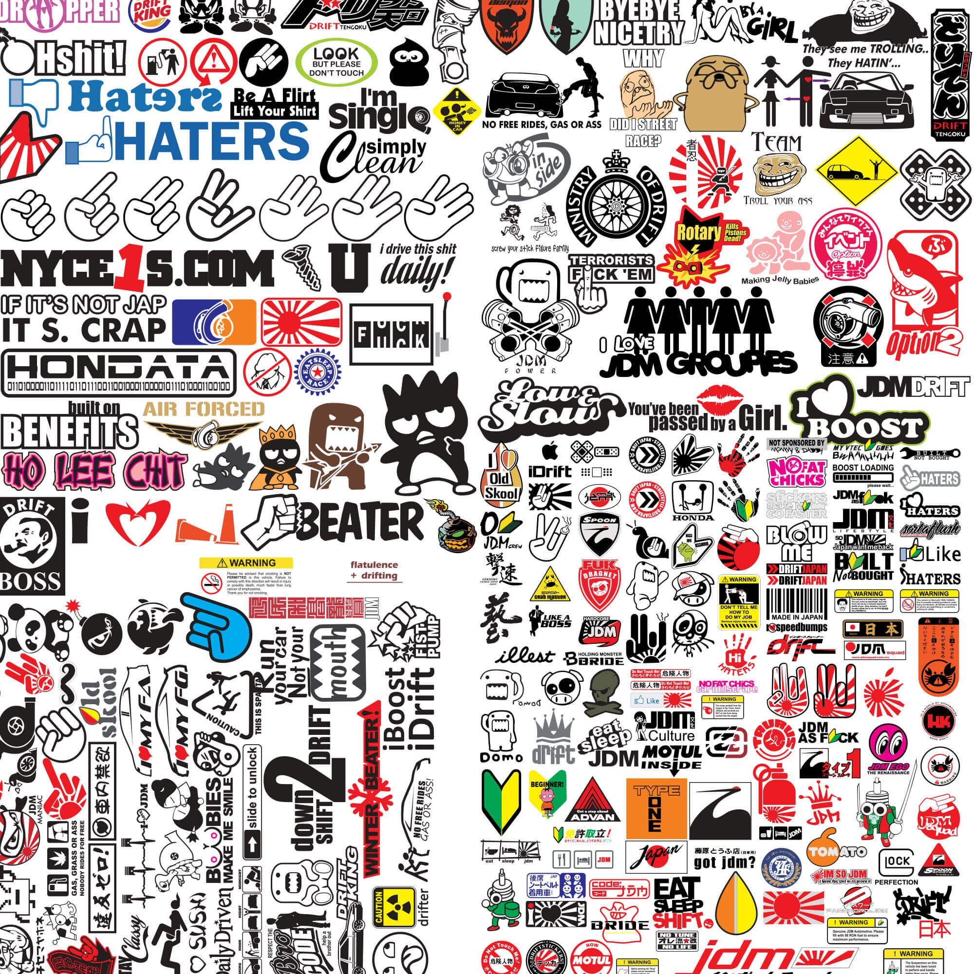 JDM Decal Stikers for Car Accessories Vinyl or Print Tshirt, Fully EPS ...