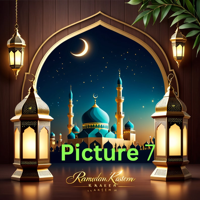 16 X AI Generated Ramadan Patterns / Ramadan Clip Art in PNG Format ...