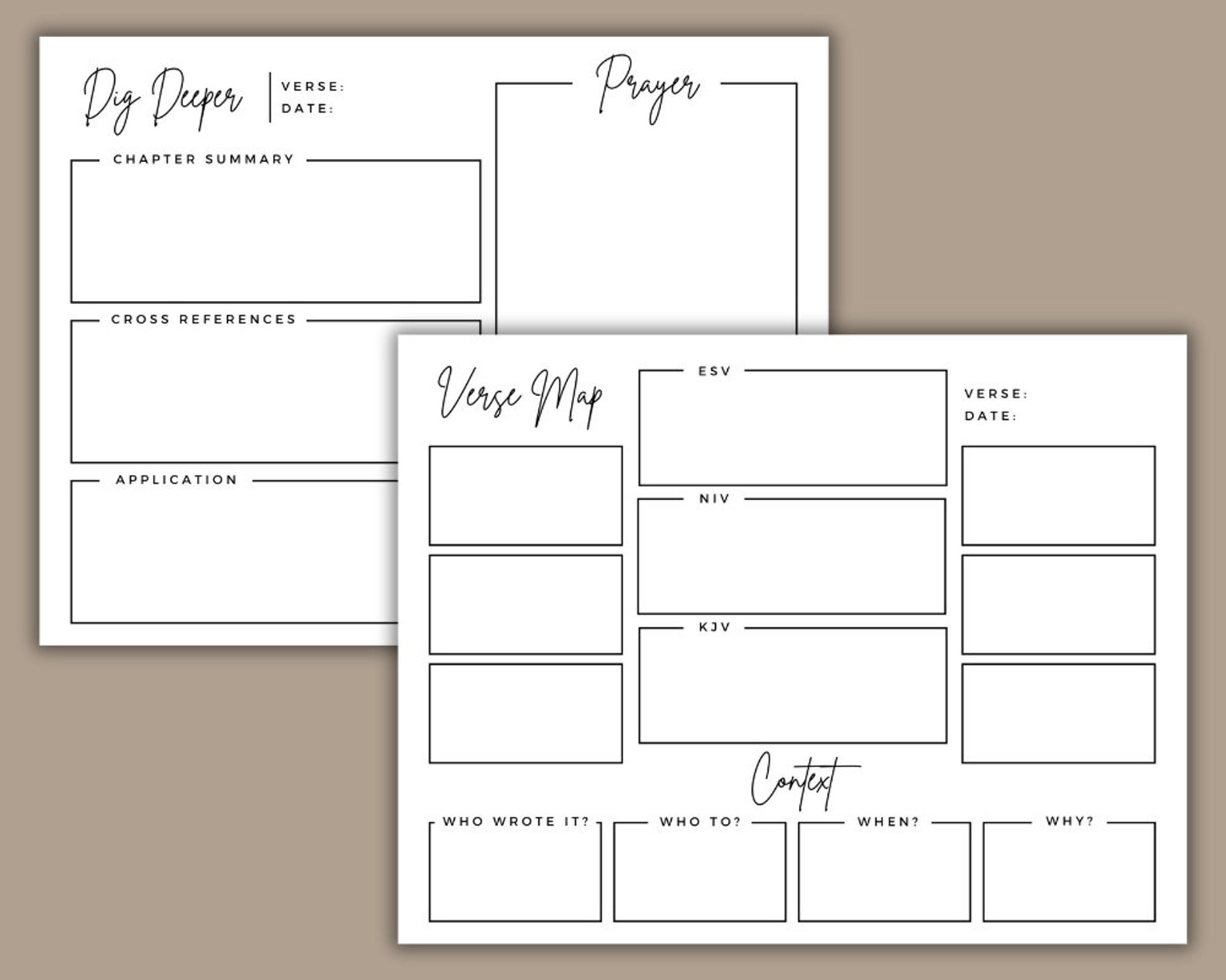 Minimalist Verse Map Printable - PDF and Canva Template - Etsy