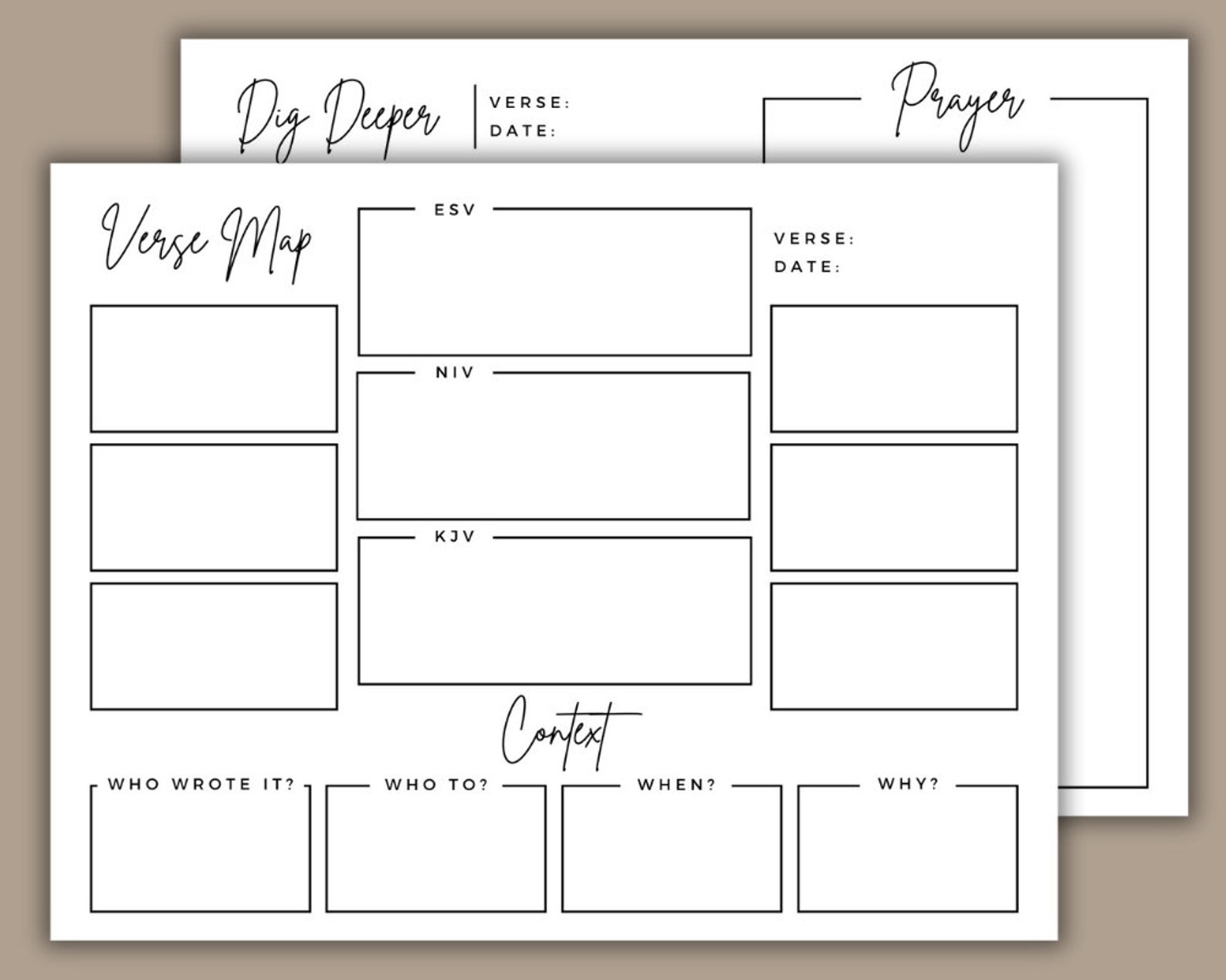 Minimalist Verse Map Printable - PDF and Canva Template - Etsy