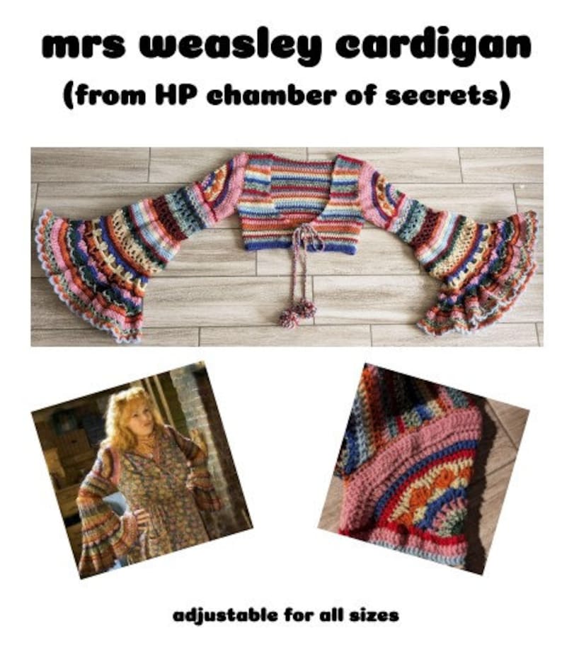 Mrs Weasley Cardigan Digital Pattern (crochet, 4mm Hook) - Etsy