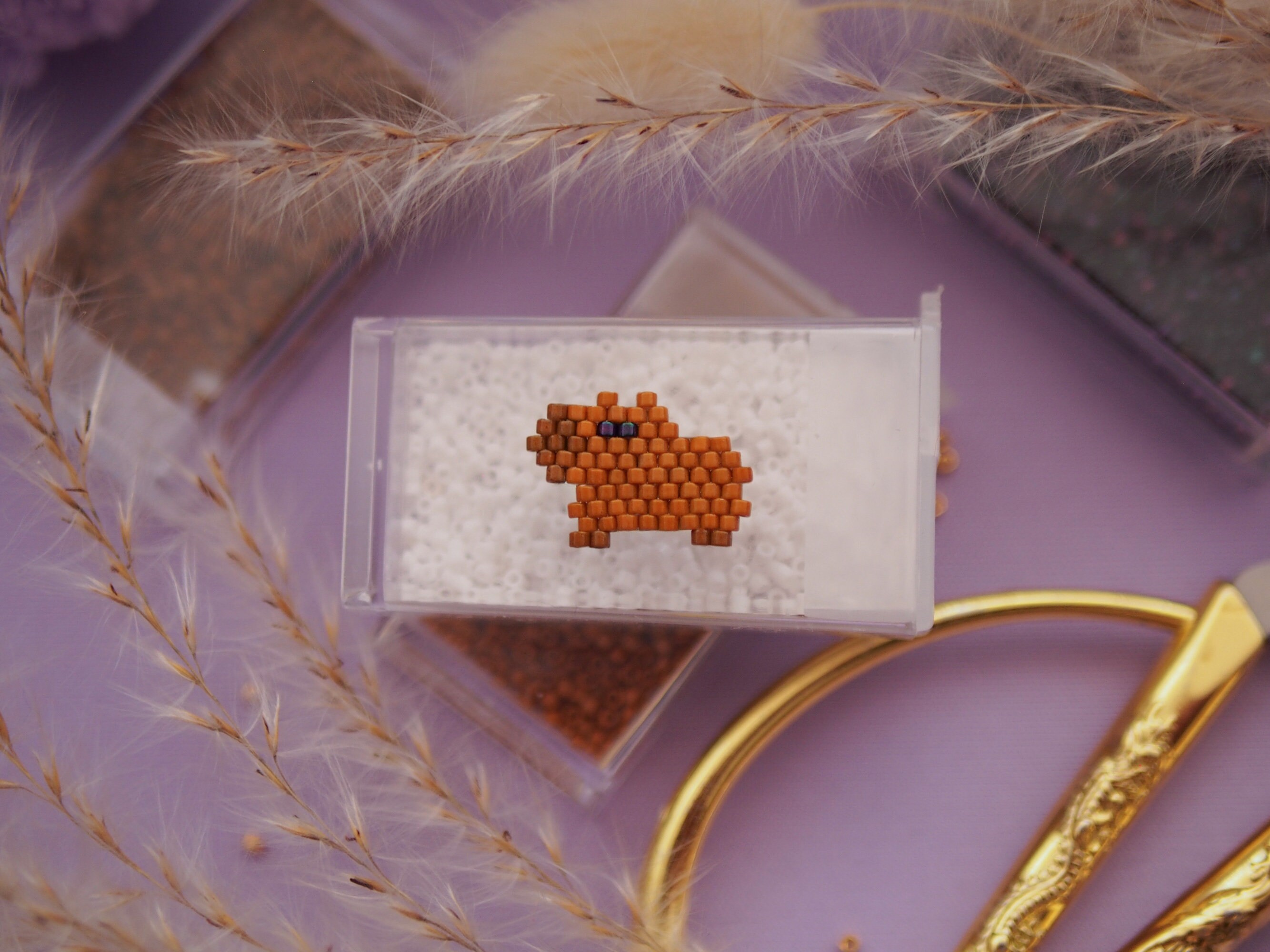 Capybara Brick Stitch Pattern, Cute Capy Peyote Stitch Earrings, Mini ...