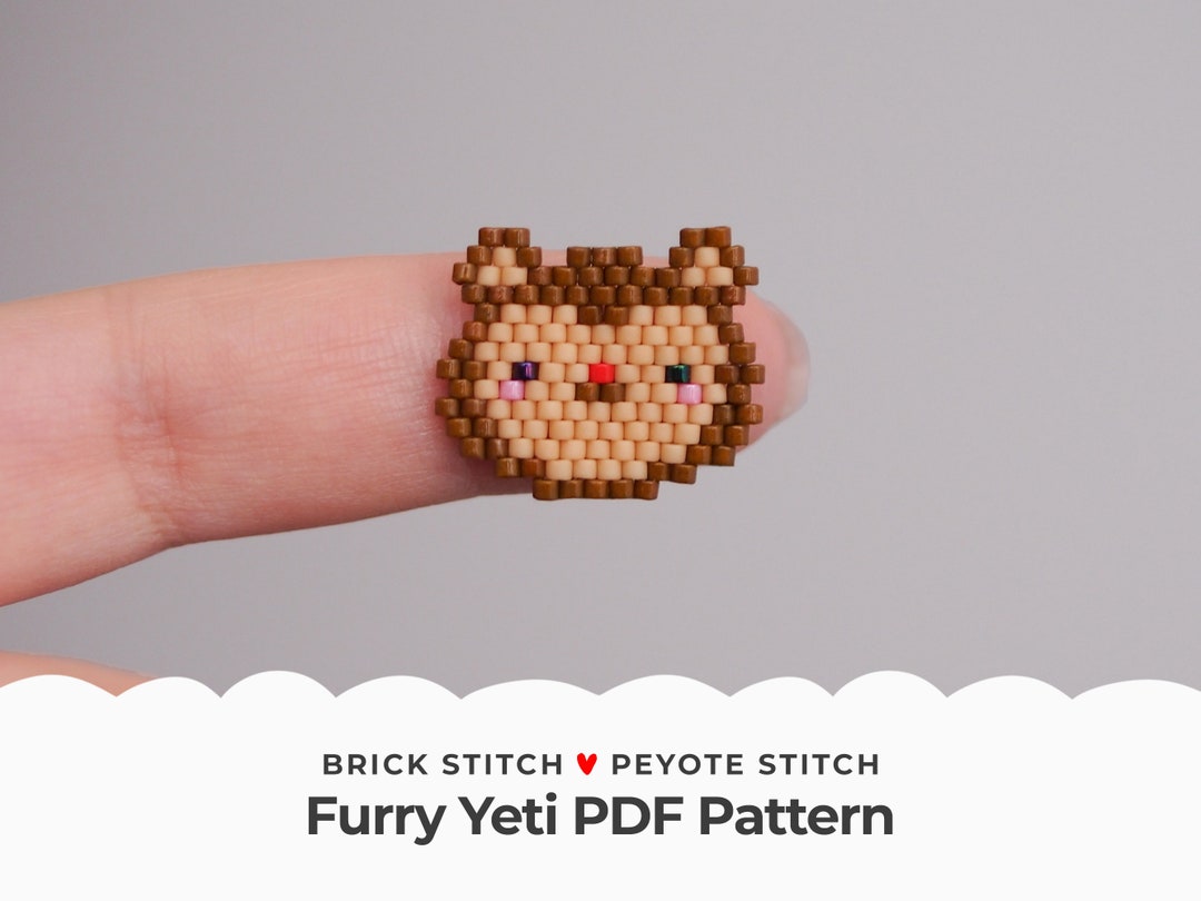 Sasquatch Brick Stitch Pattern, Cute Big Foot Peyote Stitch Pendant ...
