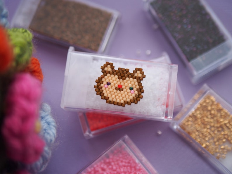 Sasquatch Brick Stitch Pattern, Cute Big Foot Peyote Stitch Pendant ...