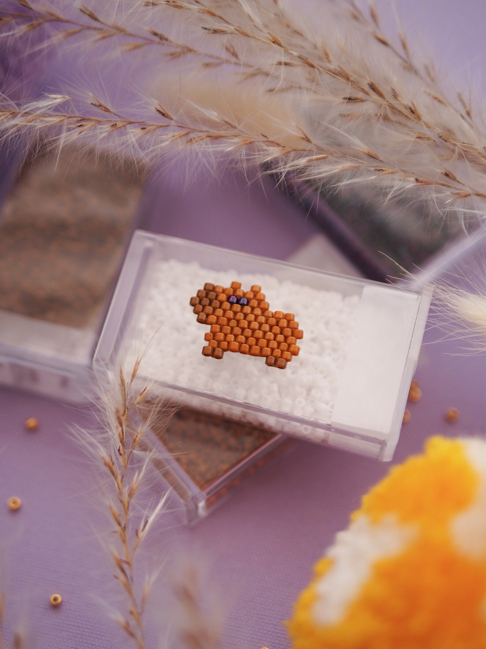 Capybara Brick Stitch Pattern, Cute Capy Peyote Stitch Earrings, Mini ...