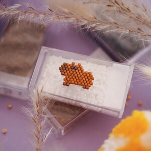 Capybara Brick Stitch Pattern, Cute Capy Peyote Stitch Earrings, Mini ...