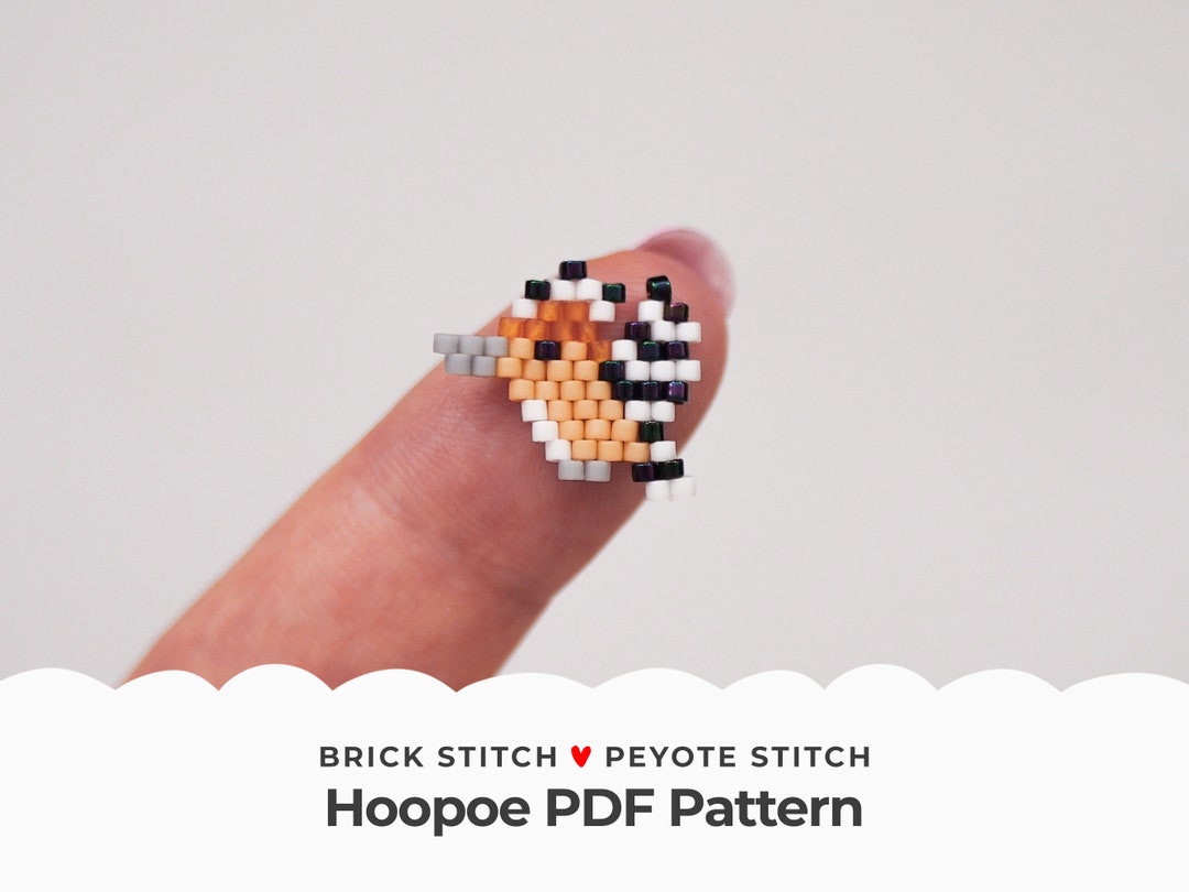 Hoopoe Brick Stitch Pattern, Mini Brown Bird Peyote Stitch Earrings ...
