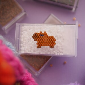 Capybara Brick Stitch Pattern, Cute Capy Peyote Stitch Earrings, Mini ...