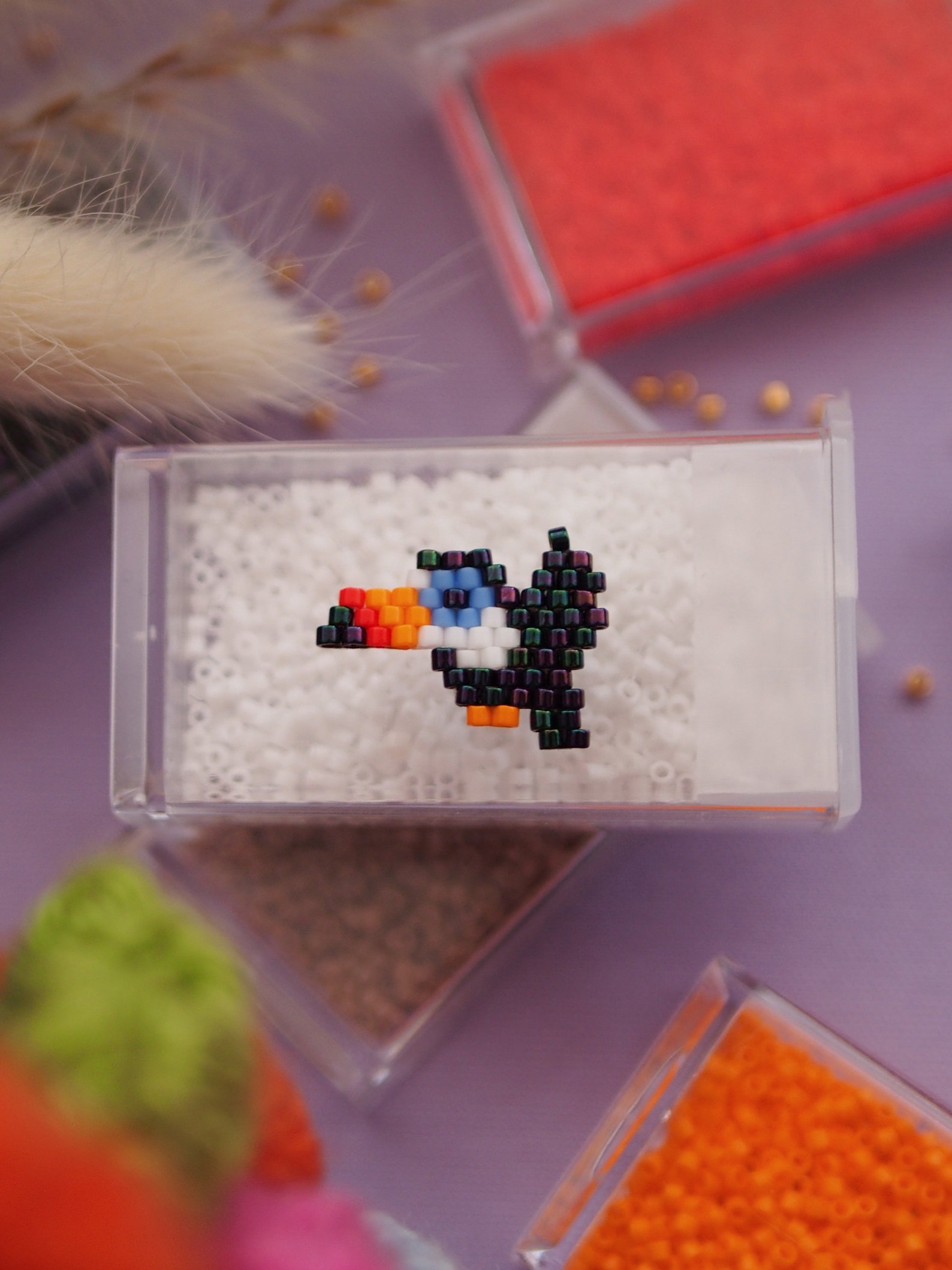 Toucan Brick Stitch Pattern, Cute Exotic Bird Peyote Stitch Earrings ...