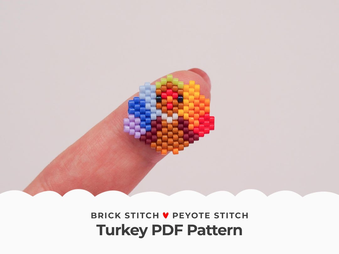 Turkey Brick Stitch Pattern, Cute Thanksgiving Peyote Stitch Earrings ...