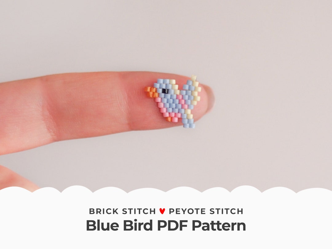 Blue Bird Brick Stitch Pattern, Small Hummingbird Peyote Stitch ...