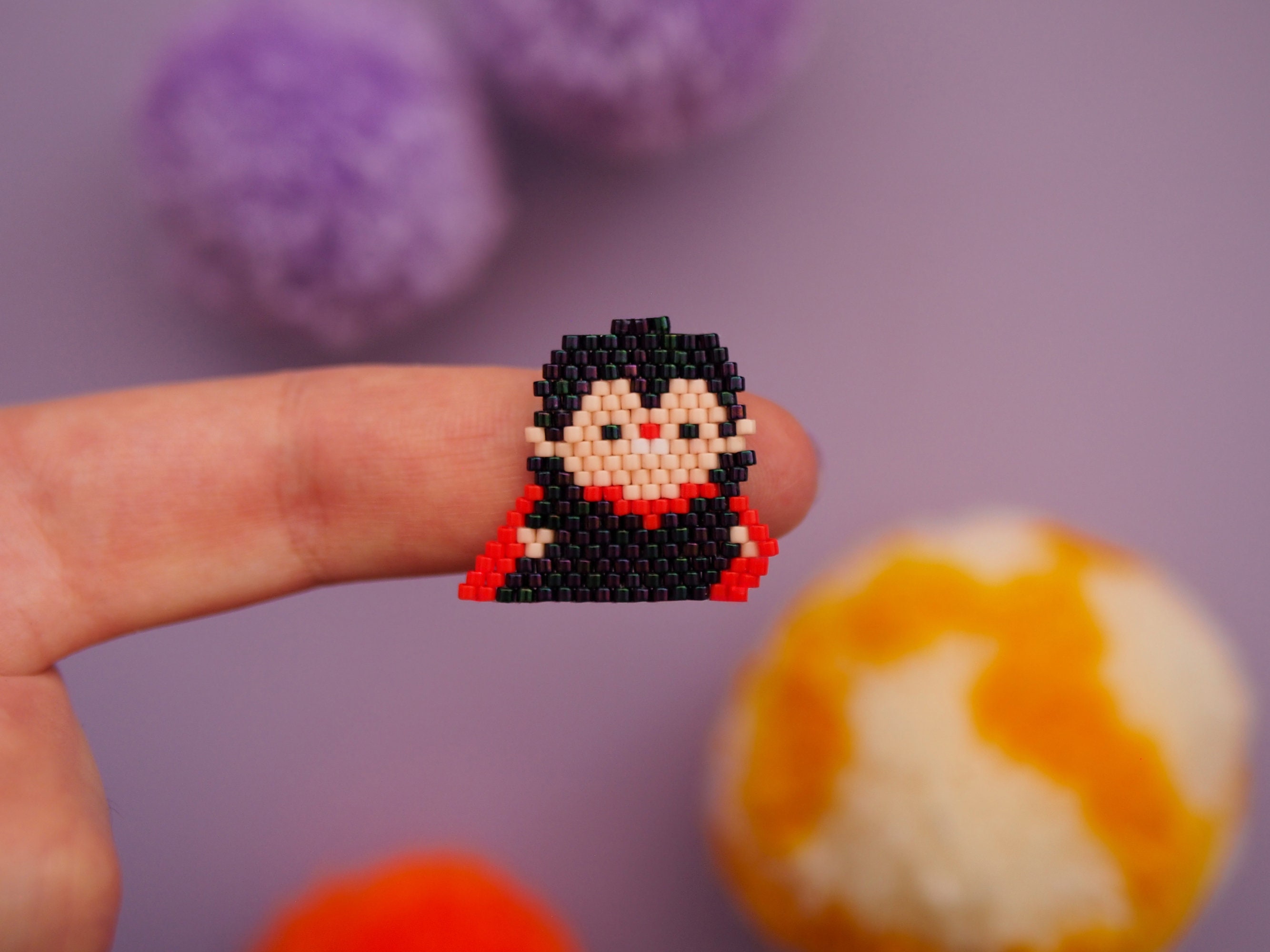 Vampire Brick Stitch Pattern, Cute Halloween DIY Peyote Stitch Earrings ...