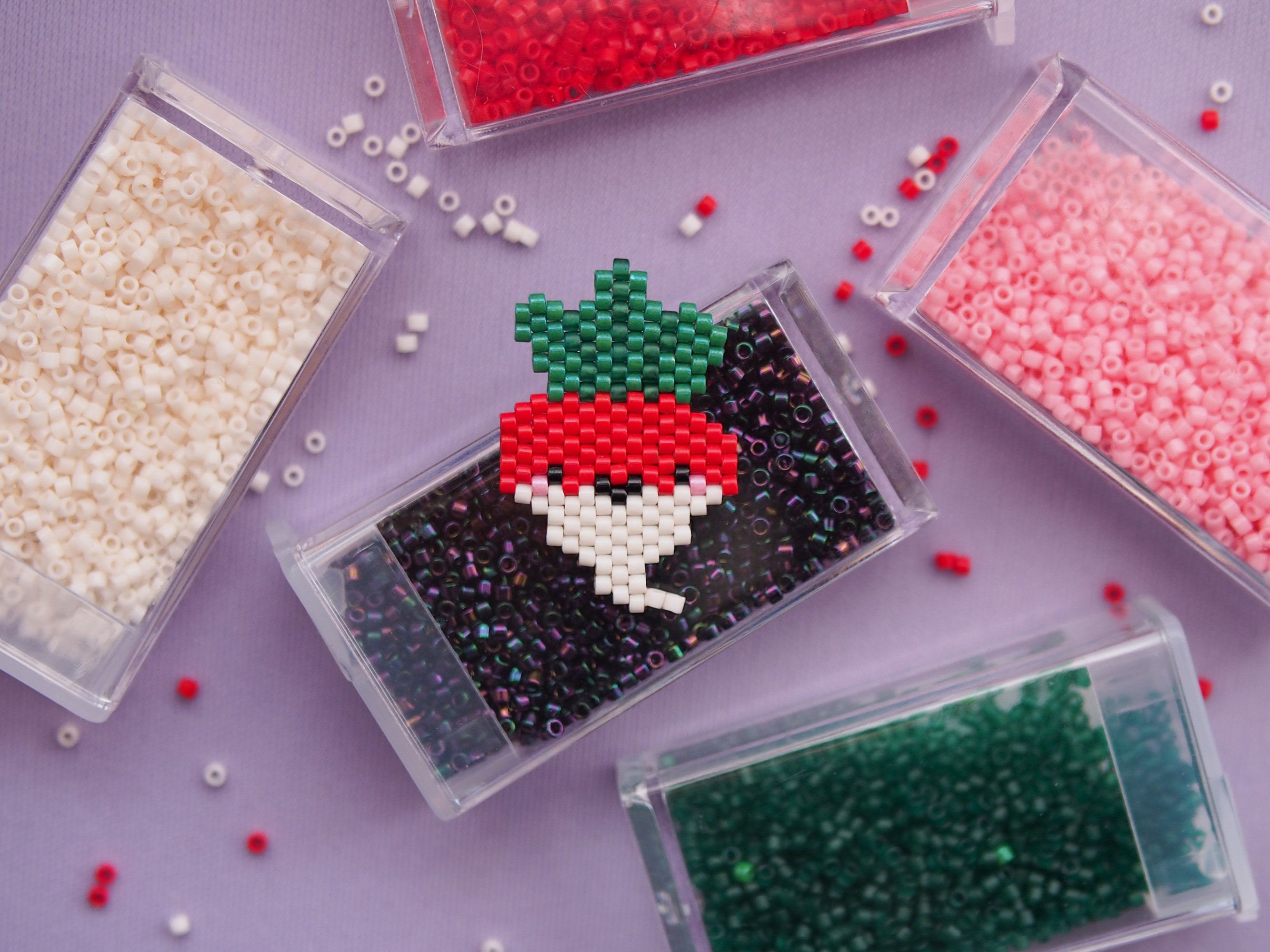 Cute Radish Charm Brick Stitch Pattern, Kawaii Veggie Peyote Stitch ...