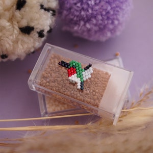 Hummingbird Brick Stitch Pattern, Mini Green Bird Peyote Stitch ...