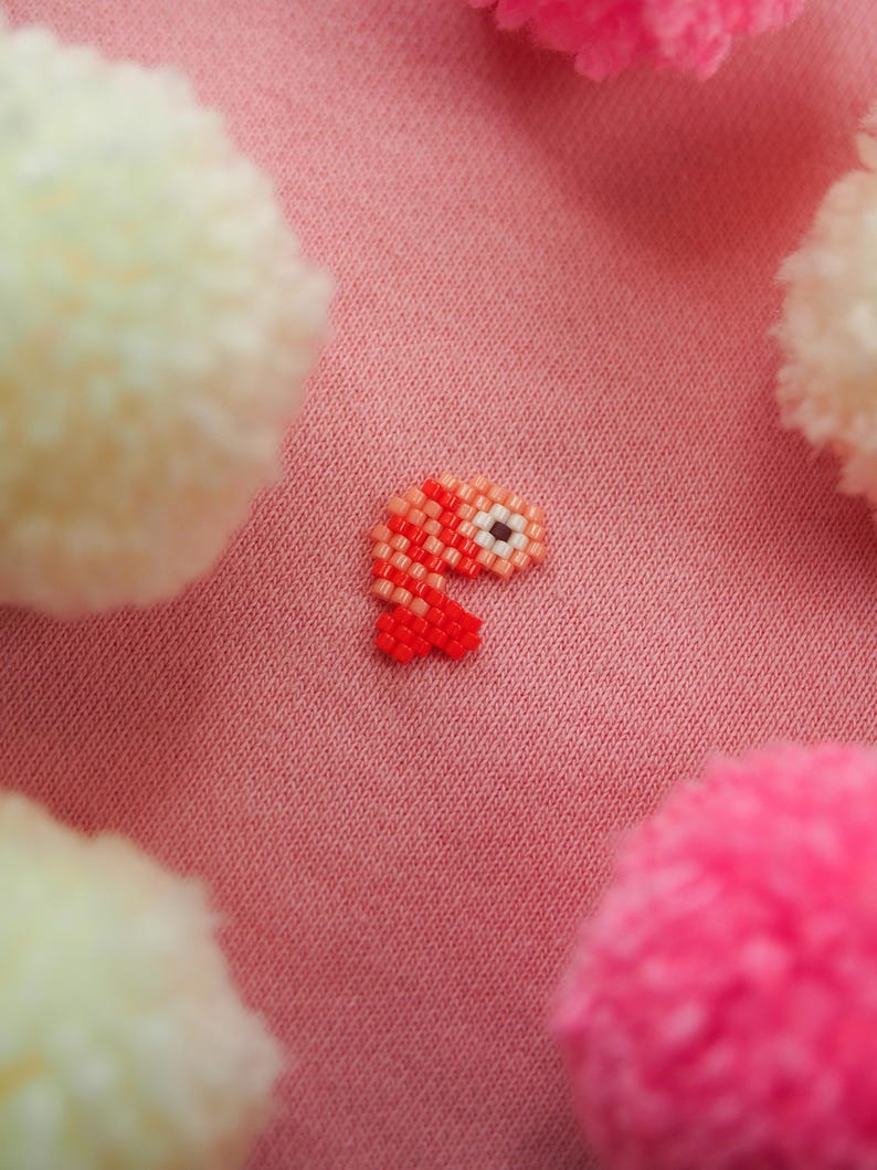 Tiny Shrimp Brick Stitch Pattern for DIY Beaded Crayfish Charms or ...