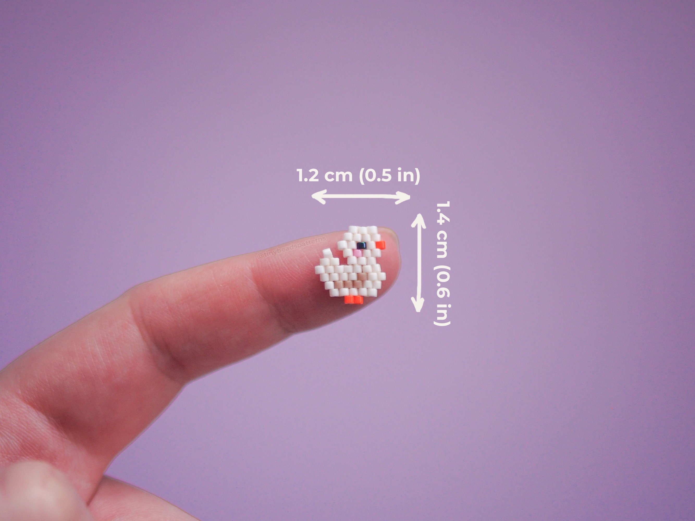 Goose Beaded Charm, Gosling Brick Stitch Pattern, DIY Peyote Stitch ...