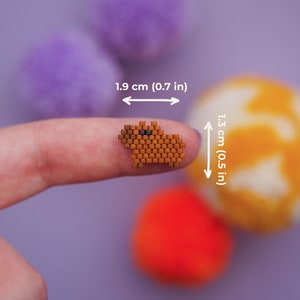 Capybara Brick Stitch Pattern, Cute Capy Peyote Stitch Earrings, Mini ...