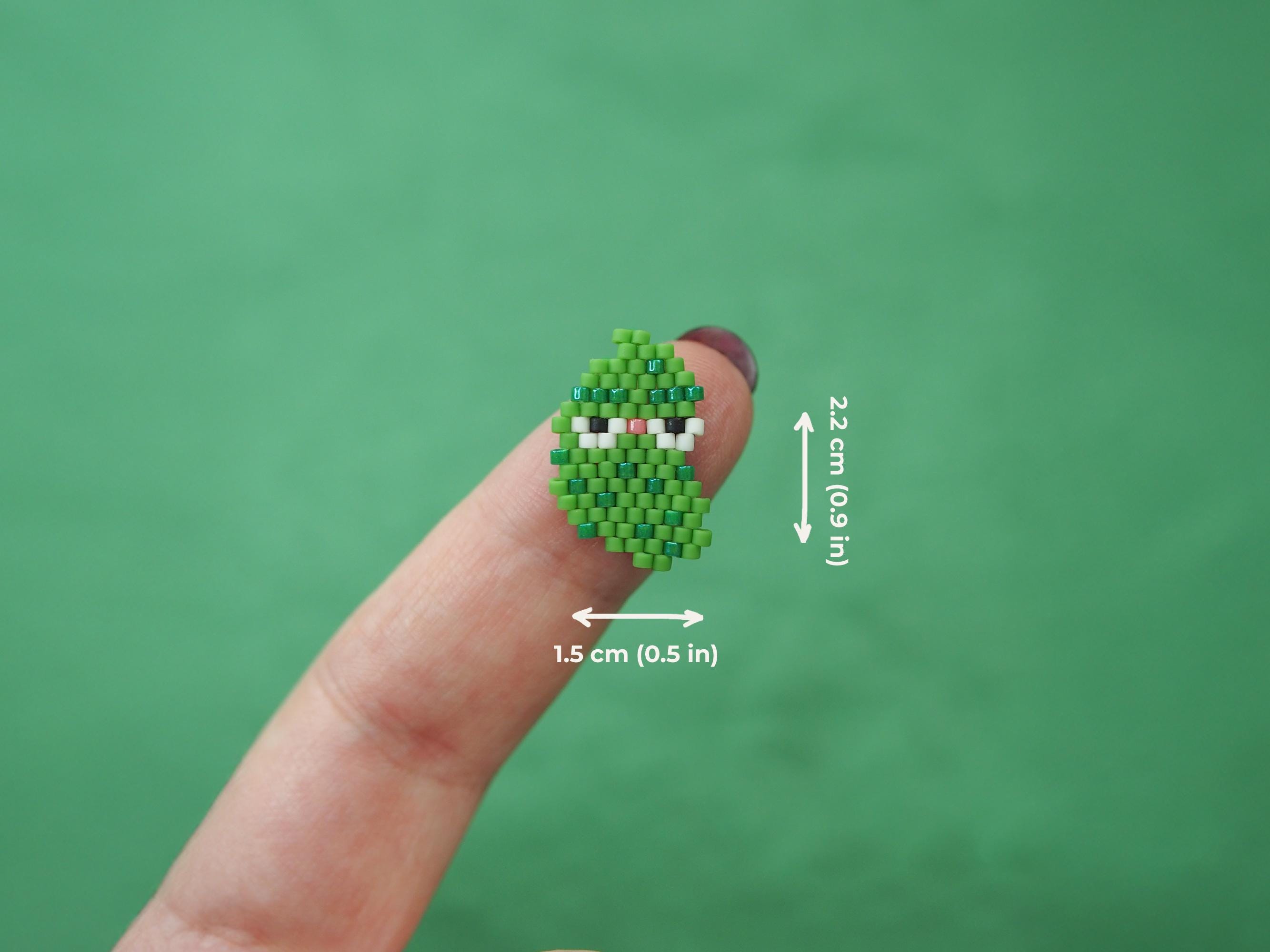 Tiny Pickle Brick Stitch Pattern for DIY Beaded Charms, Cucumber Peyote ...