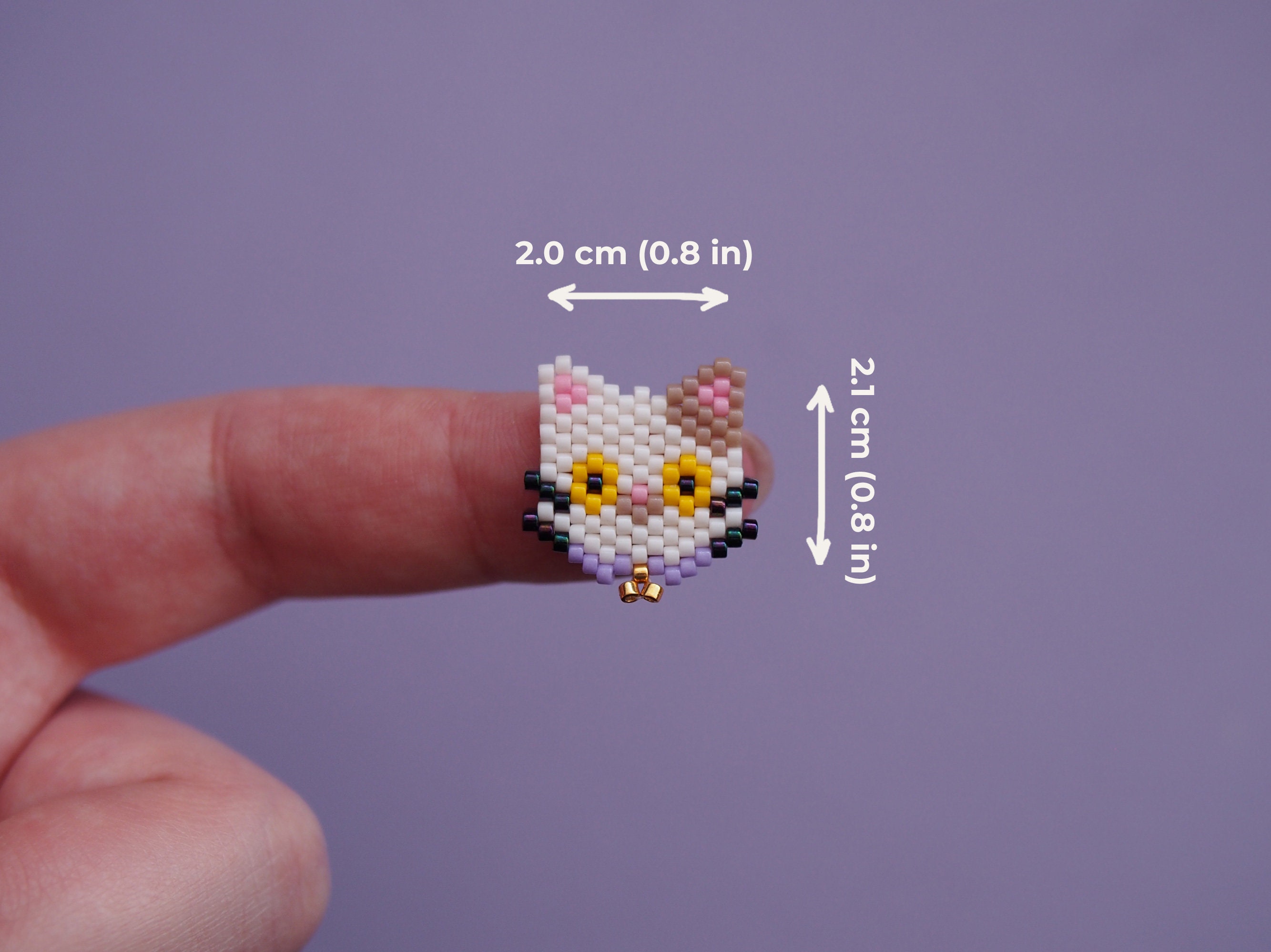 White Cat Brick Stitch Pattern, Cute Animal Peyote Stitch Earrings ...