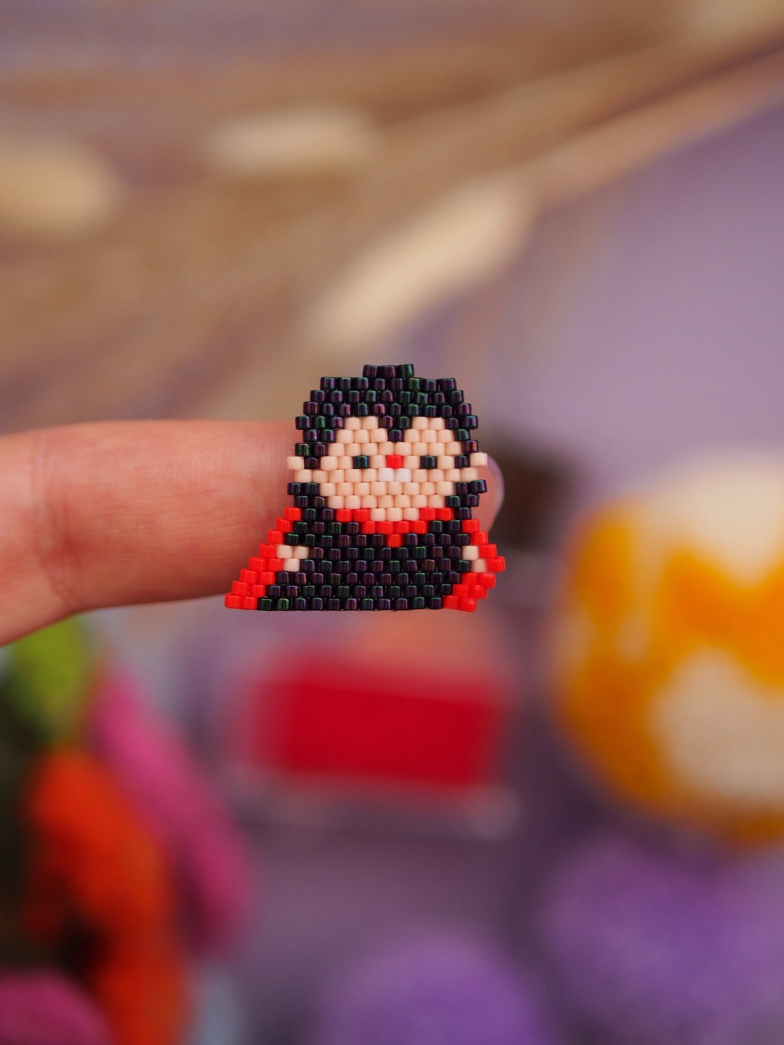 Vampire Brick Stitch Pattern, Cute Halloween DIY Peyote Stitch Earrings ...