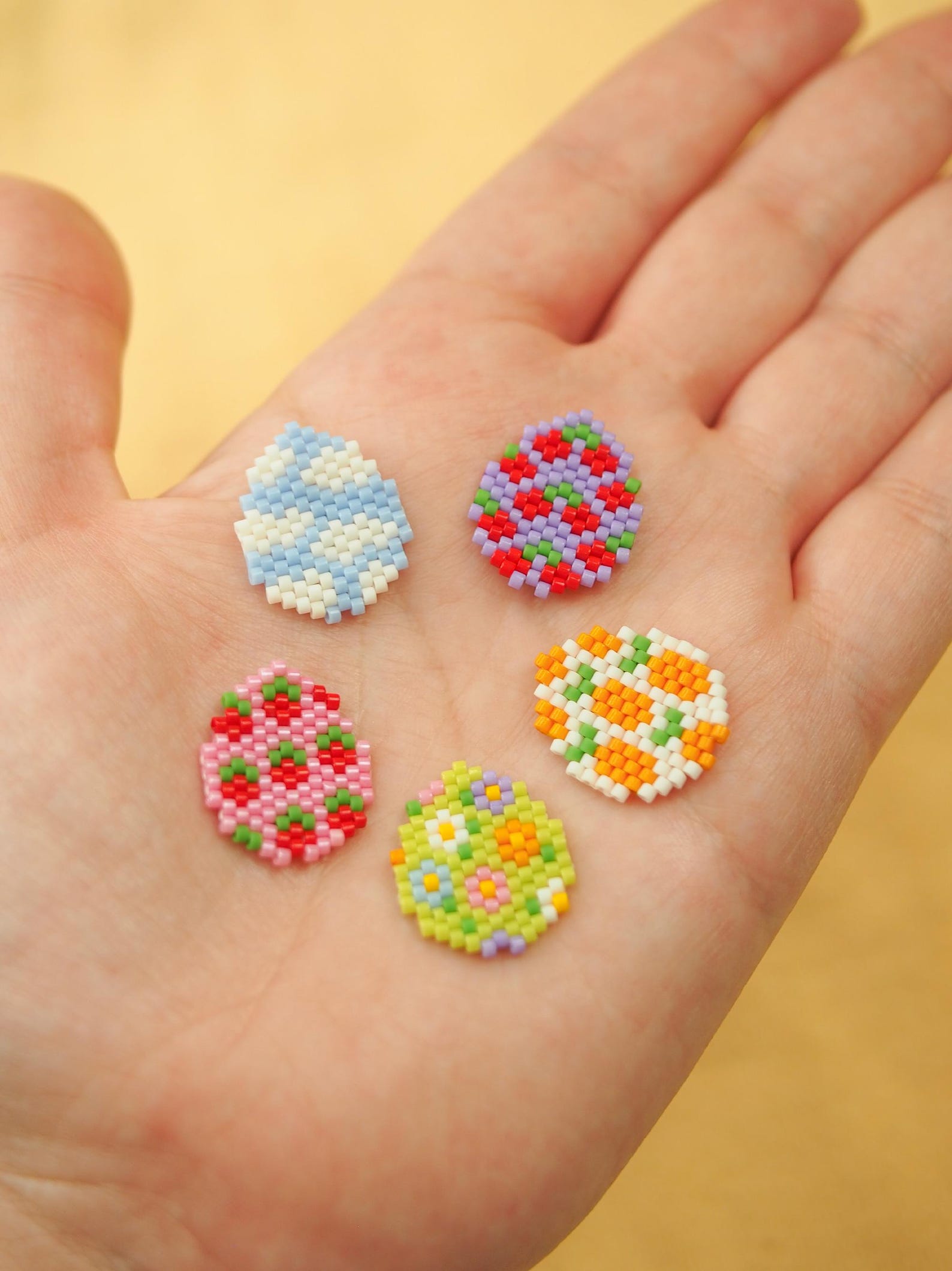 Easter Eggs Brick Stitch Pattern, Cherries Peyote Earrings Pattern for ...