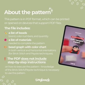 Vampire Brick Stitch Pattern, Cute Halloween DIY Peyote Stitch Earrings ...