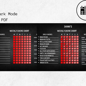 Editable Chore Chart | Monthly Chart | Routine Chart | Digital Download ...