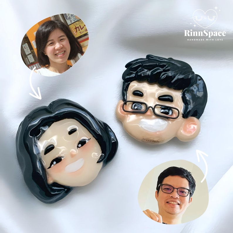 Handmade Custom Portrait Magnets and Brooch Pins Perfect Unique ...