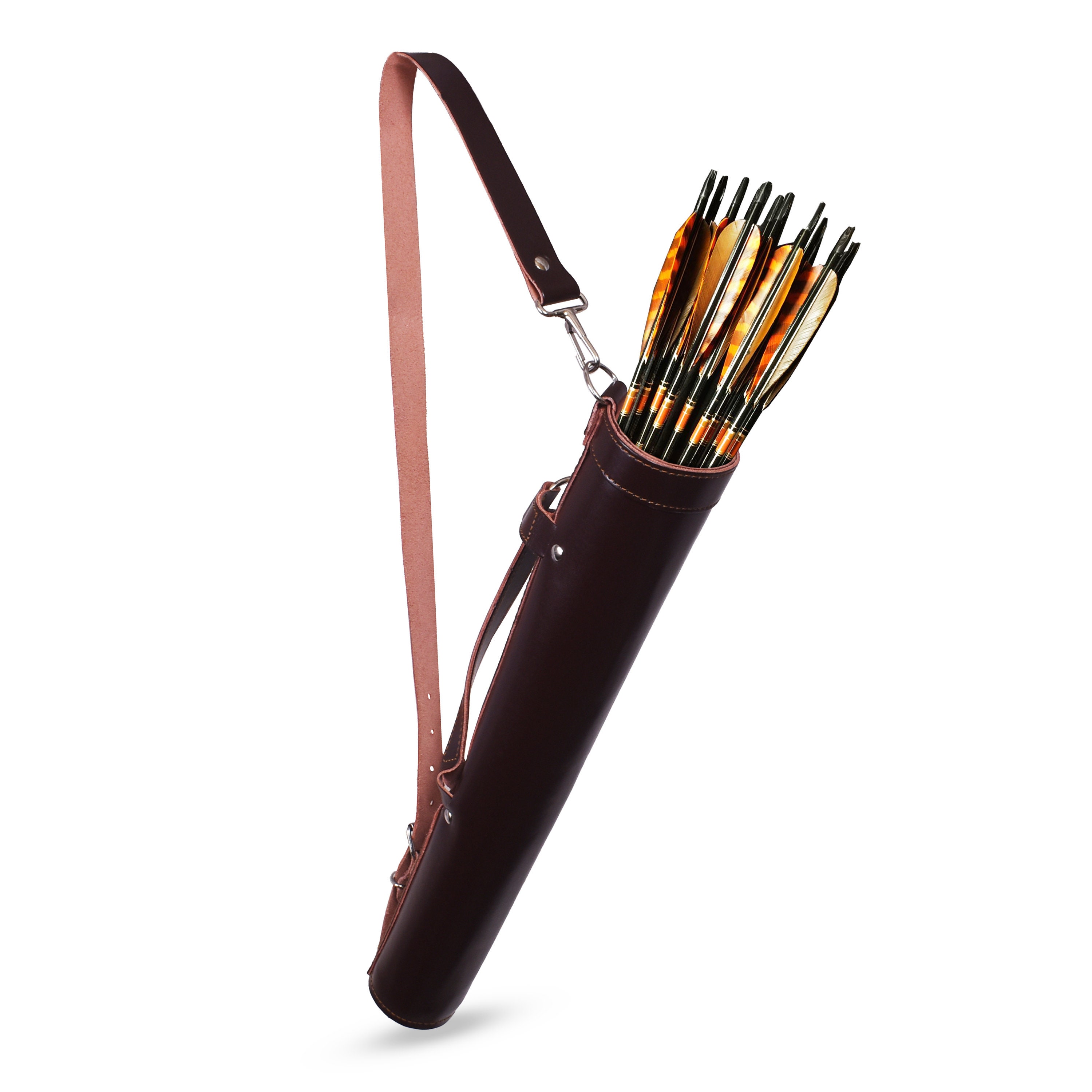 Genuine Cowhide Leather Back Arrow Quiver Traditional Quiver for Arrow ...