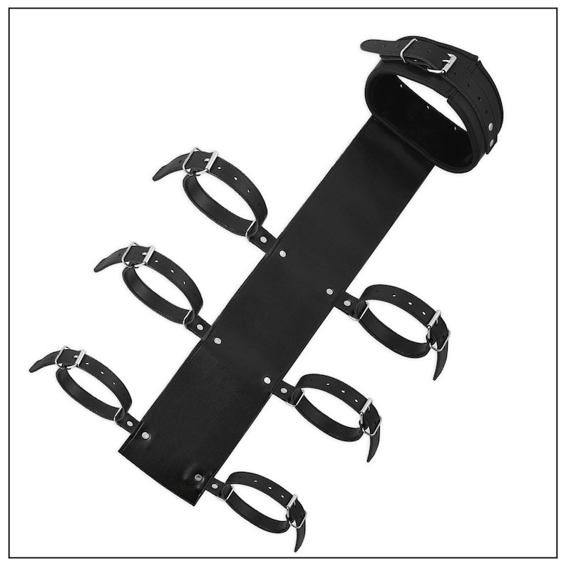 BDSM Back and Arms Restraints Black Full Body Harness With Adjustable ...