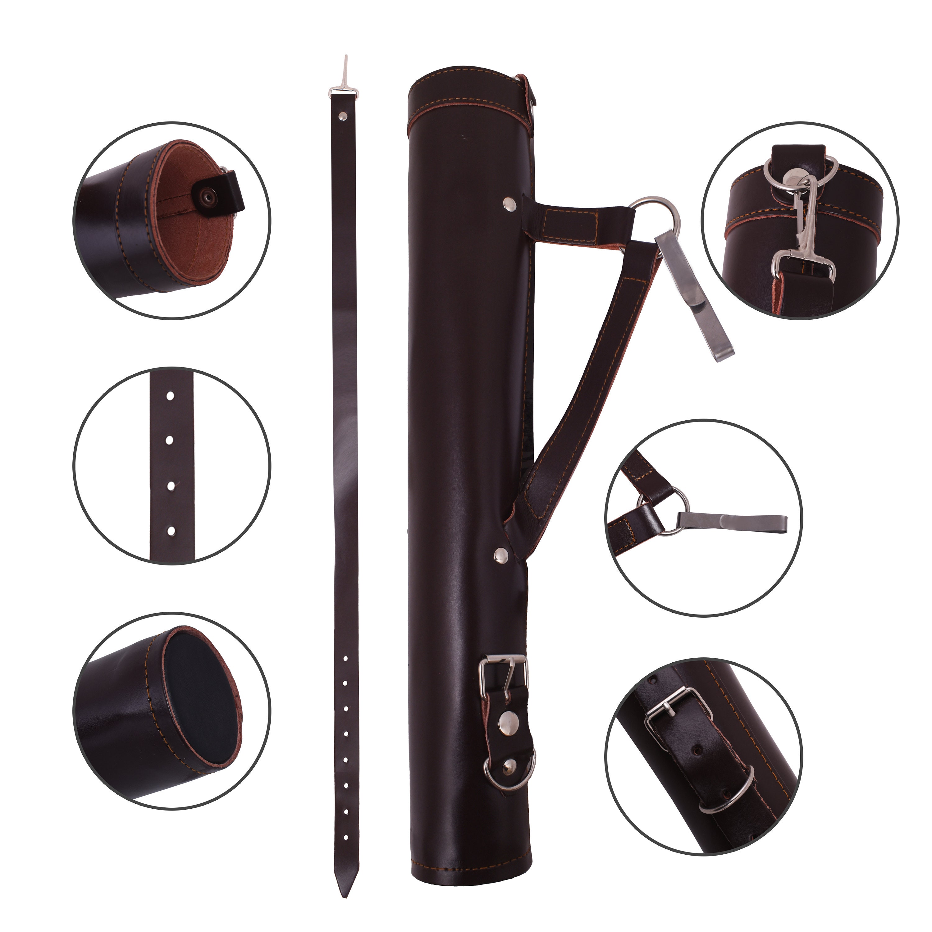 Genuine Cowhide Leather Back Arrow Quiver Traditional Quiver for Arrow ...