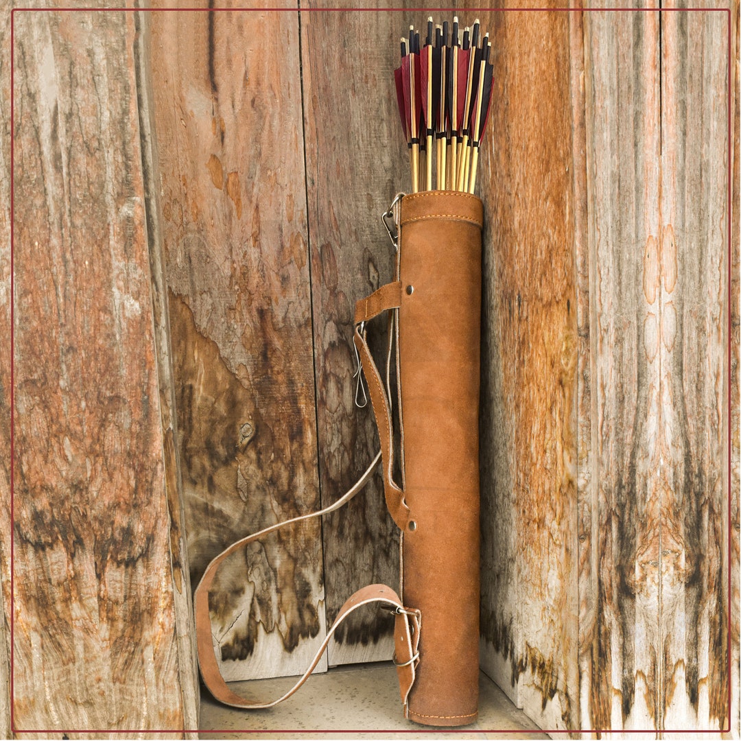 Genuine Suede Leather Back Arrow Quiver Traditional Quiver for Arrows ...