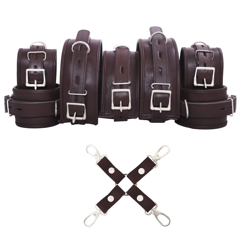 Chocolate Brown 7pcs Harness Restraints Set for Role Play & Couples ...