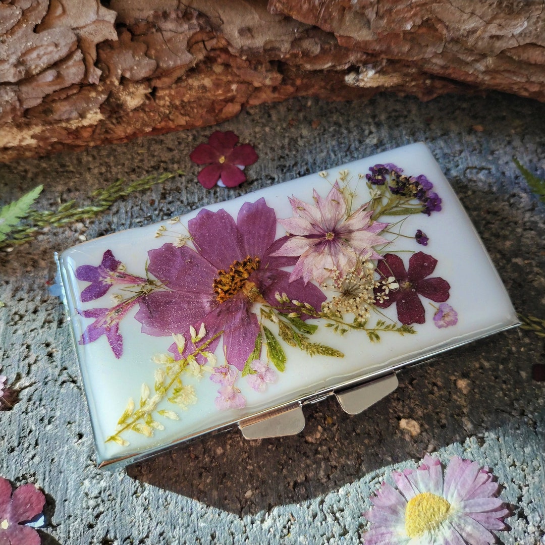 Pill Box 7 Day Case Pink Flowers, Cute Pill Box, Weekly Pill Box, Pill ...