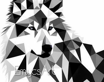 Abstract Wolf Art: A Majestic Masterpiece for Your Wall Decor Print ...