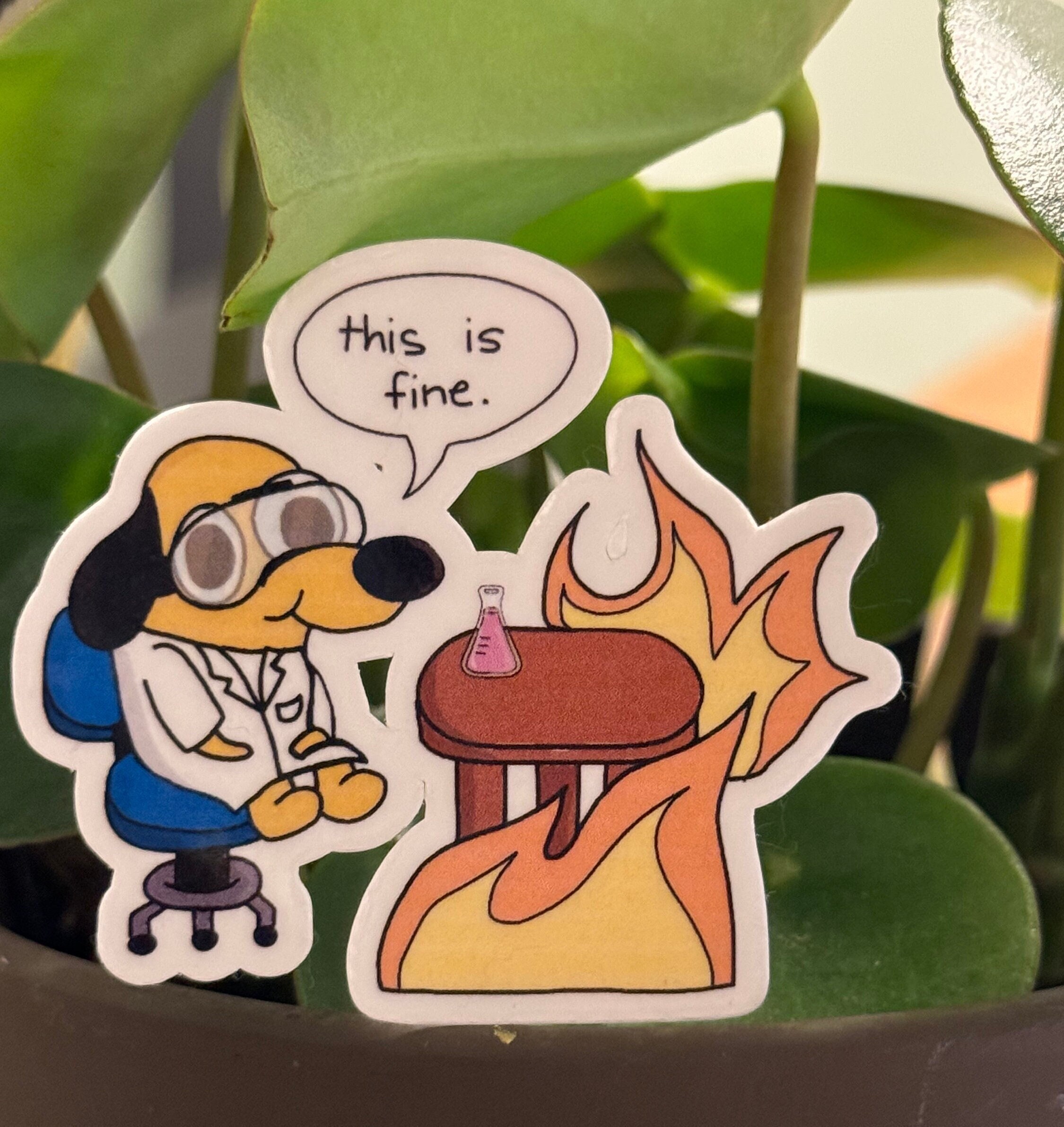 This is Fine - Lab Dog Meme - Etsy