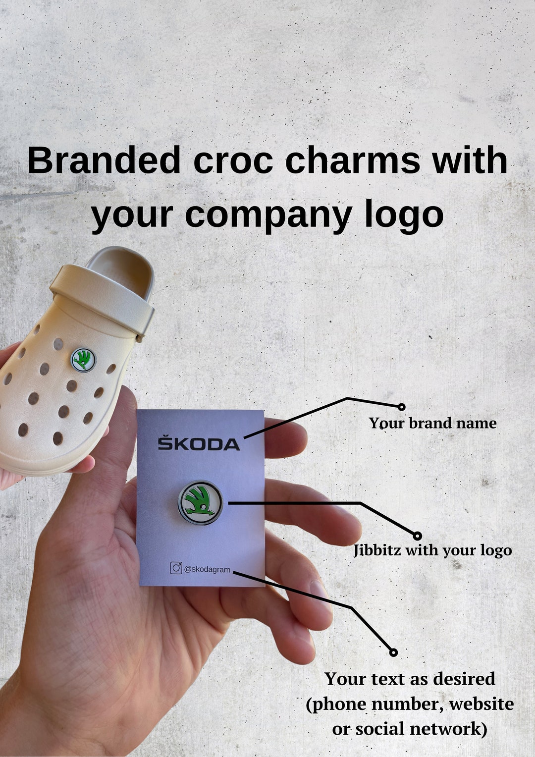 Custom Business Logo Croc Charms Personalized Branded Jibbitz Corporate ...