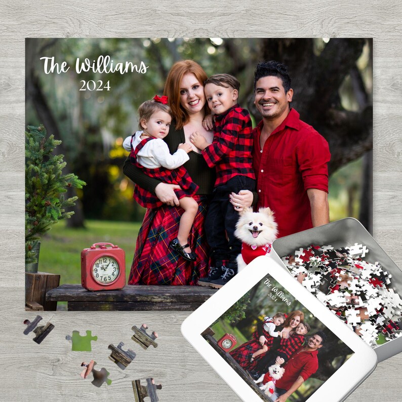 Personalised Family Photo Jigsaw Puzzle, Custom Photo Puzzle With Tin ...