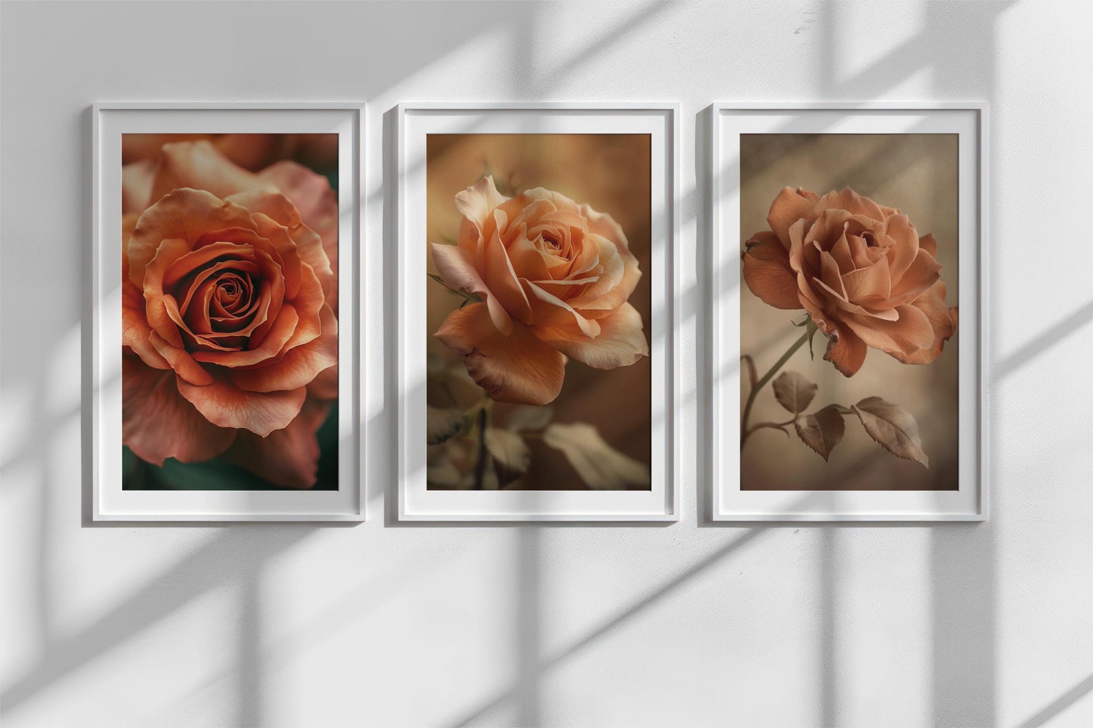 Rustic Orange Rose Digital Art Set - Etsy