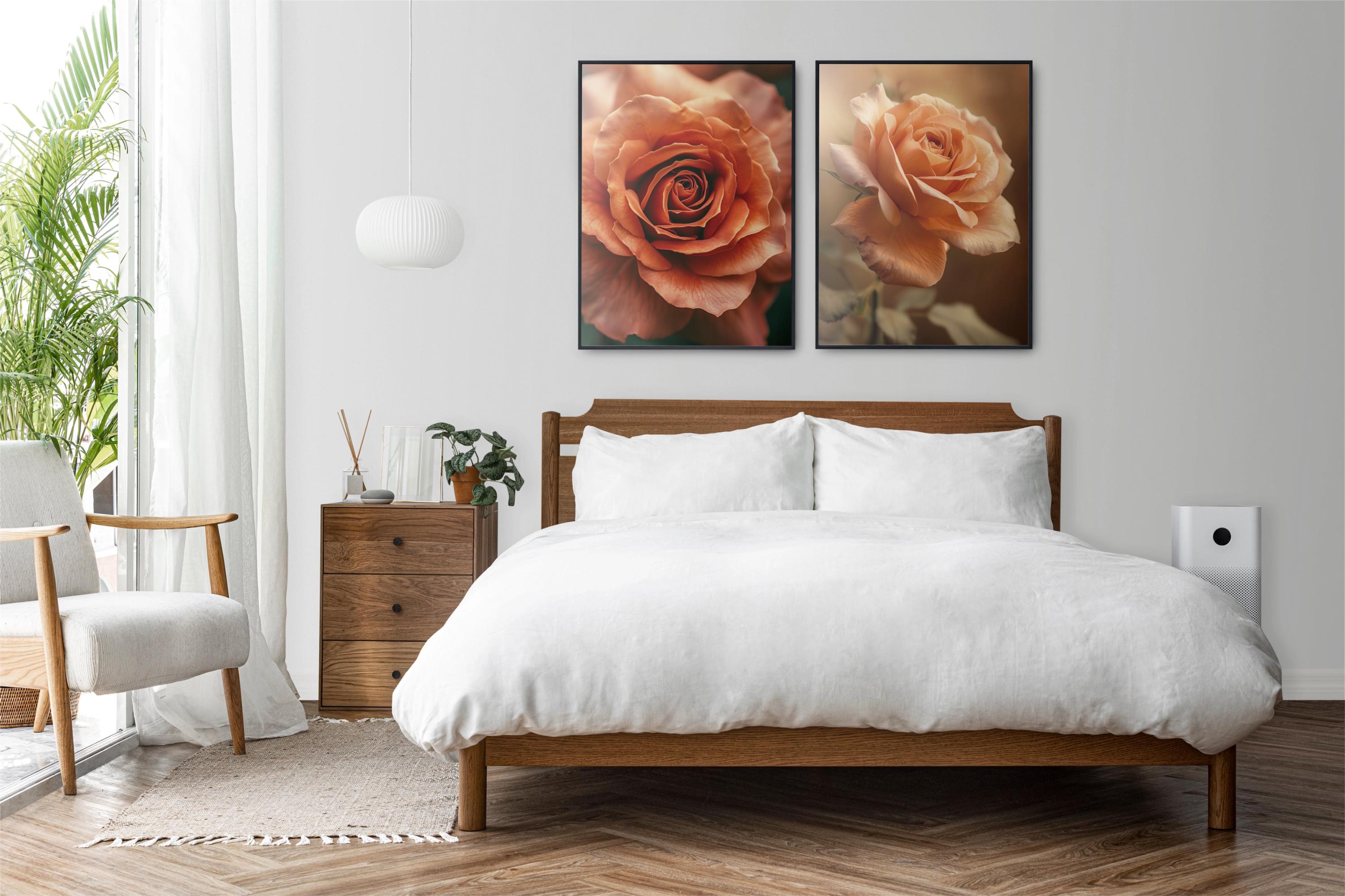 Rustic Orange Rose Digital Art Set - Etsy