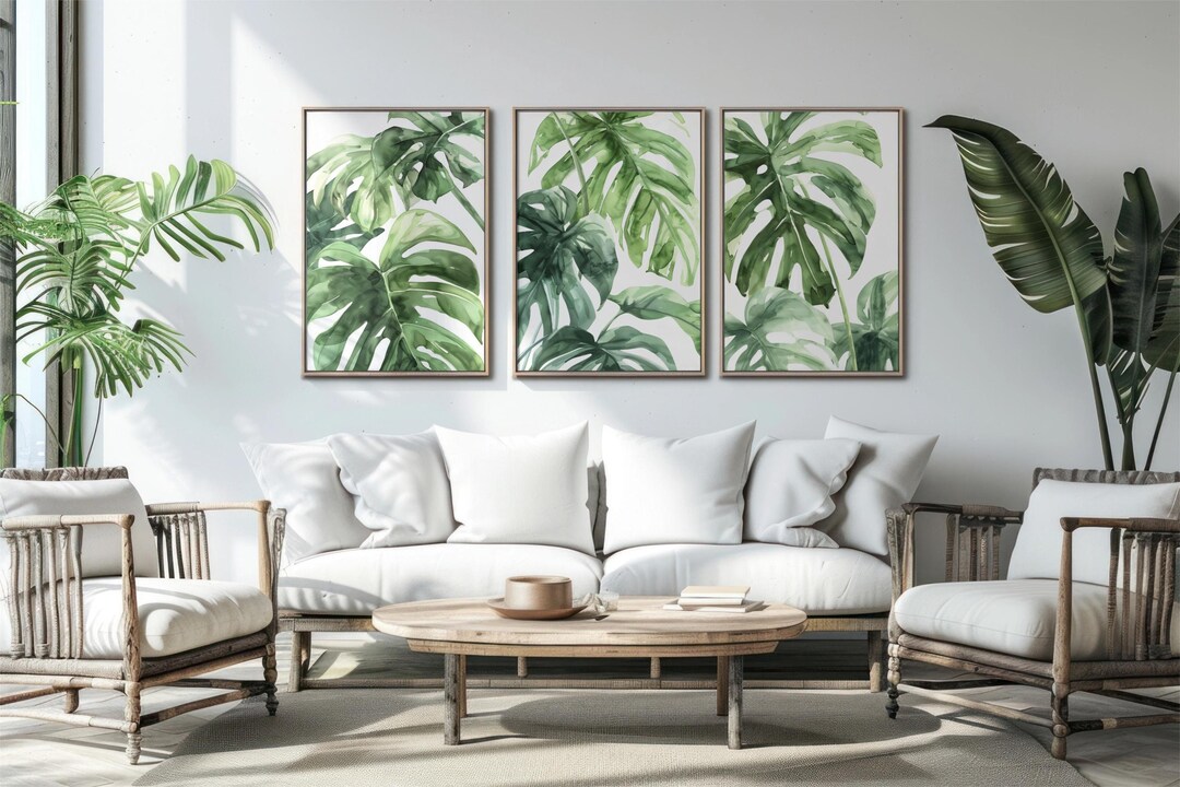 Tropical Monstera Leaf Digital Art Set - Etsy