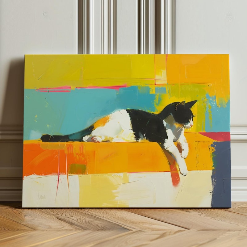 Abstract Cat Art - Etsy