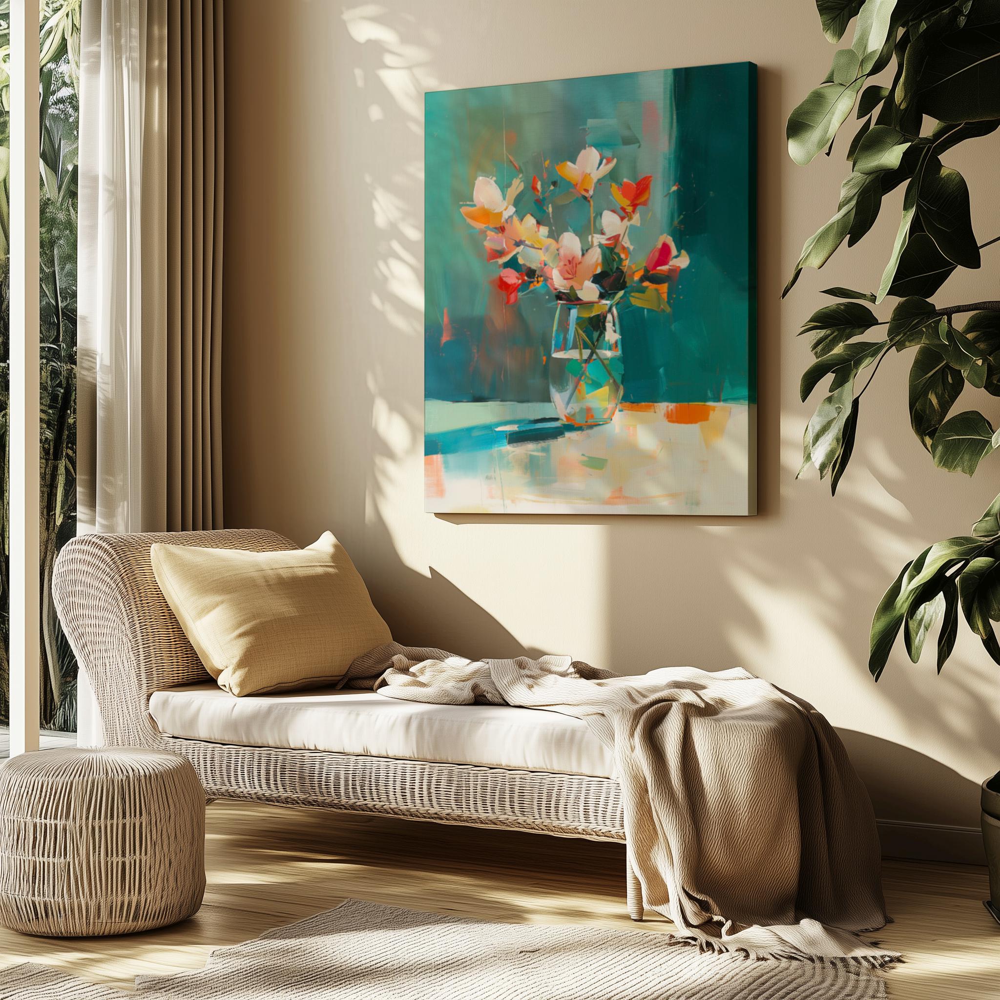 Abstract Colorful Flower Wall Art Painting, Canvas or Poster ...