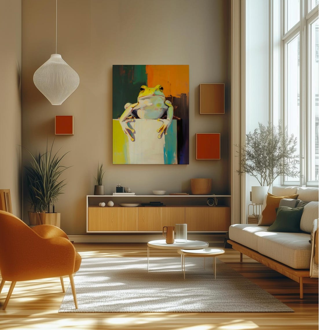 Colorful Frog Wall Art Print, Bold Animal Artwork for Modern Home Decor ...