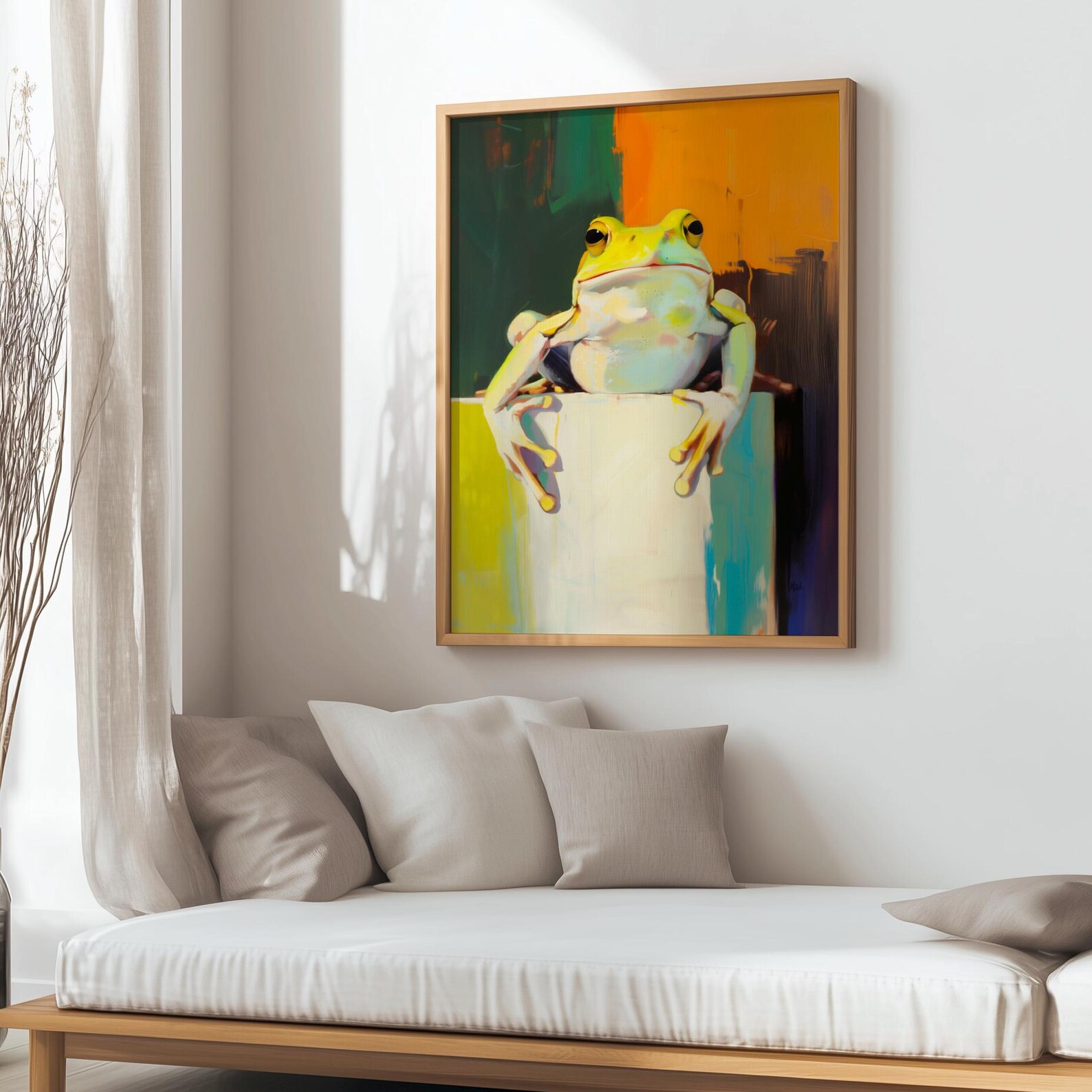 Colorful Frog Wall Art Print, Bold Animal Artwork for Modern Home Decor ...