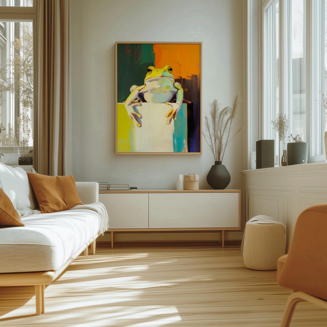 Colorful Frog Wall Art Print, Bold Animal Artwork for Modern Home Decor ...