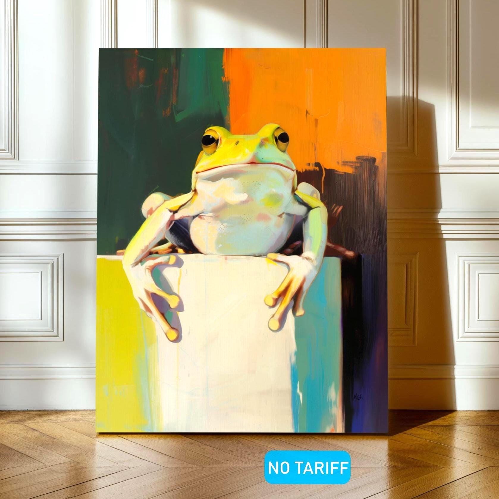 Colorful Frog Wall Art Print, Bold Animal Artwork for Modern Home Decor ...